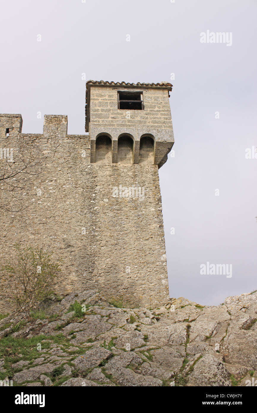 San Marino. Corner tower of the fortress Stock Photo - Alamy