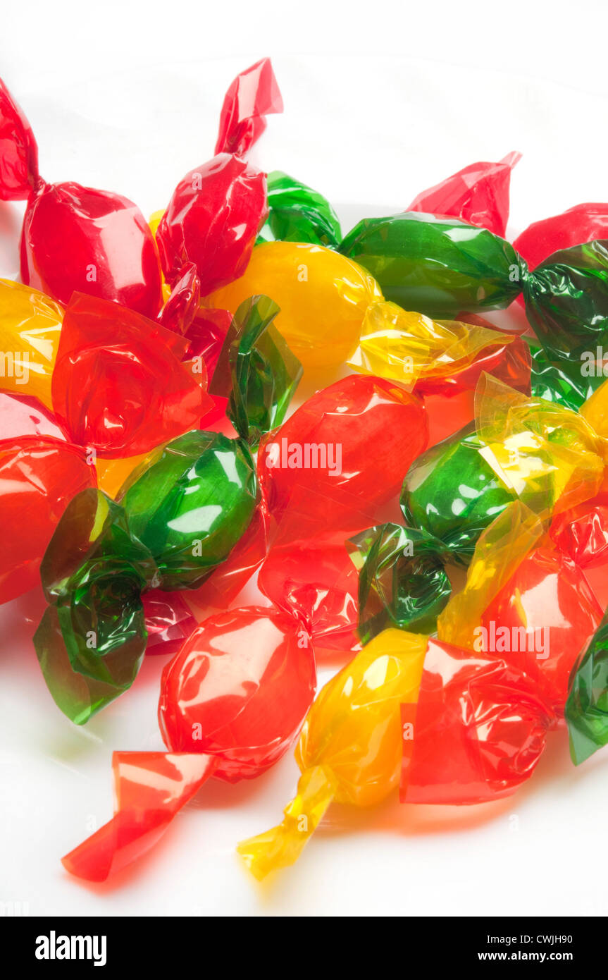 sweet candies wrapped in colorful paper Stock Photo - Alamy