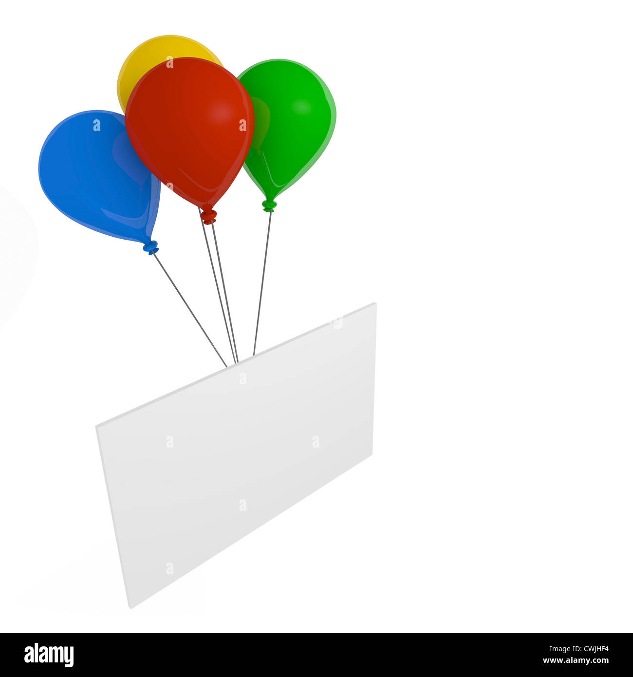 Colorful balloons with a greeting card Stock Photo - Alamy