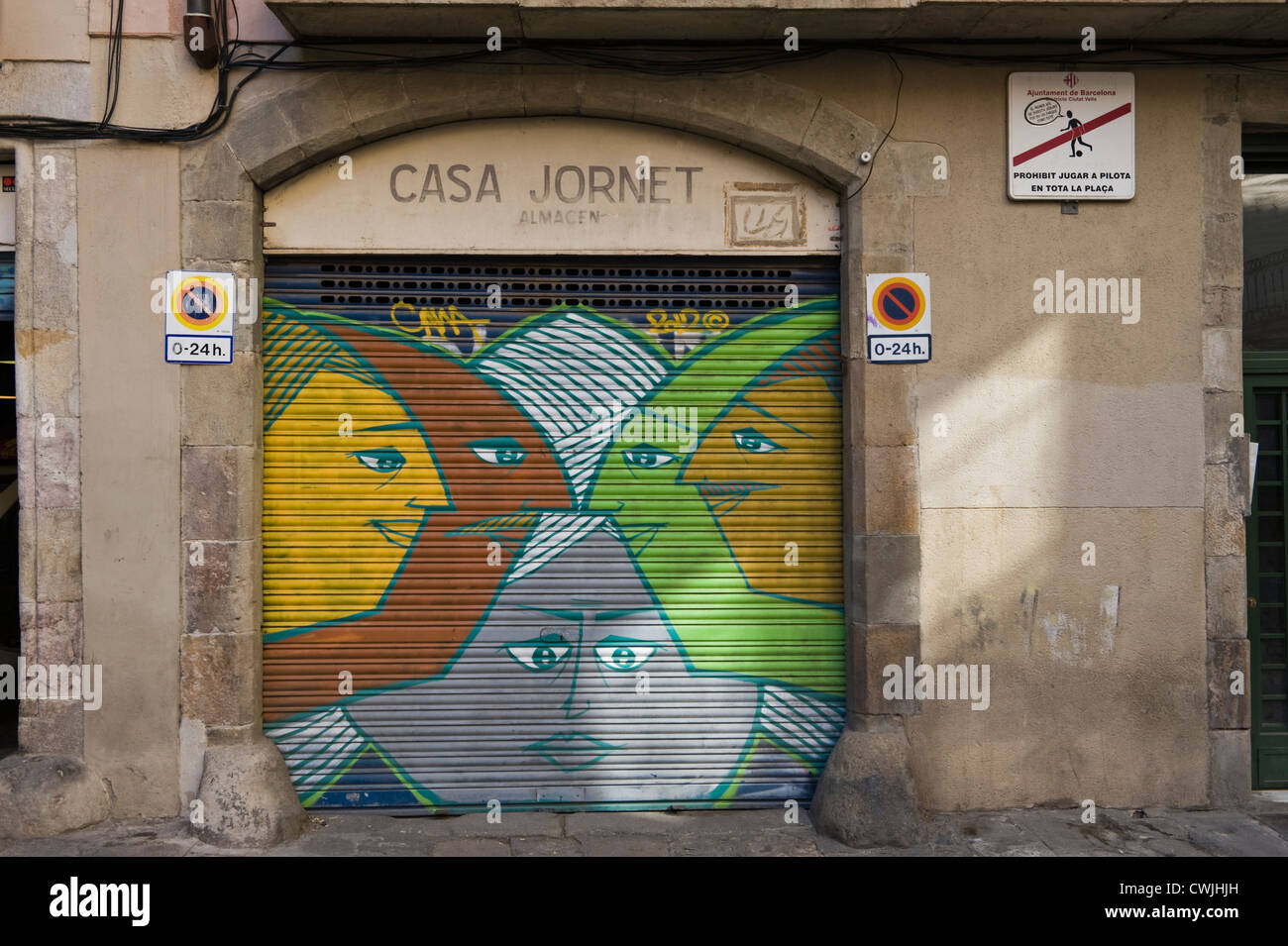 Street art painted on roller shutter hi-res stock photography and ...