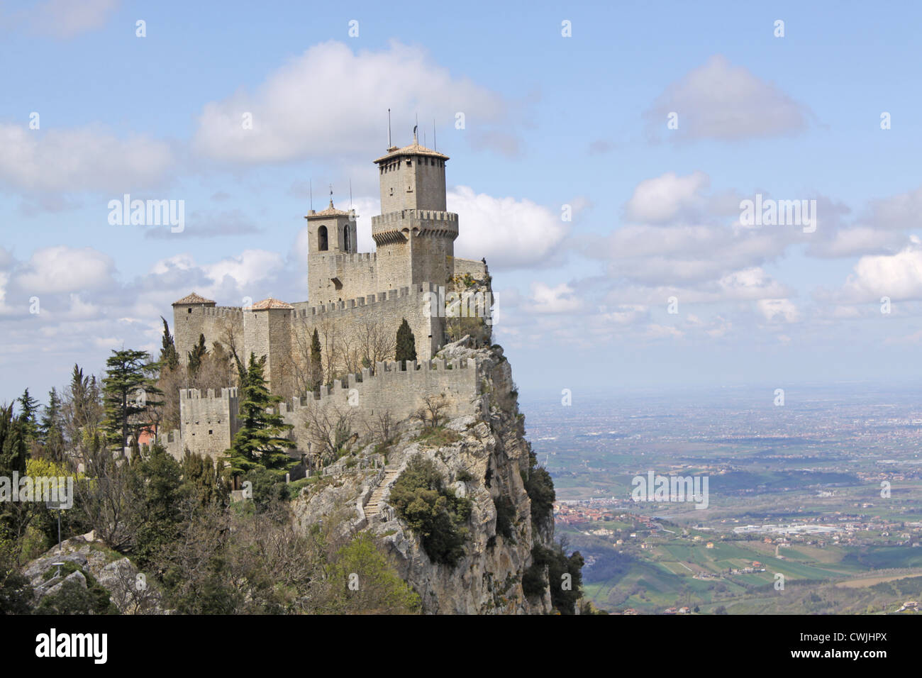 San marino Mount Titano Castle Stock Photo - Alamy