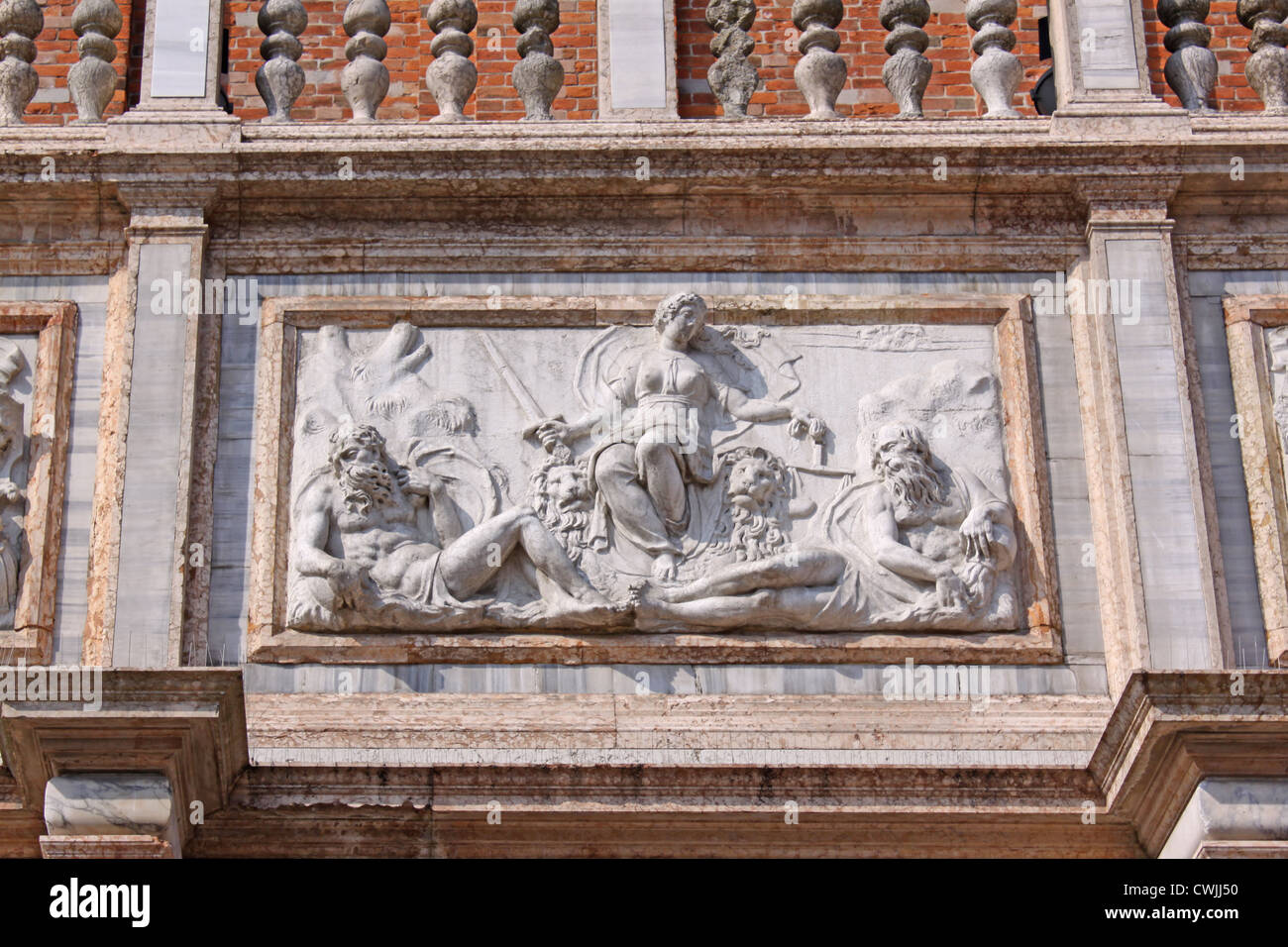 Italy. Venice. Campanile. Bas-relief Stock Photo - Alamy