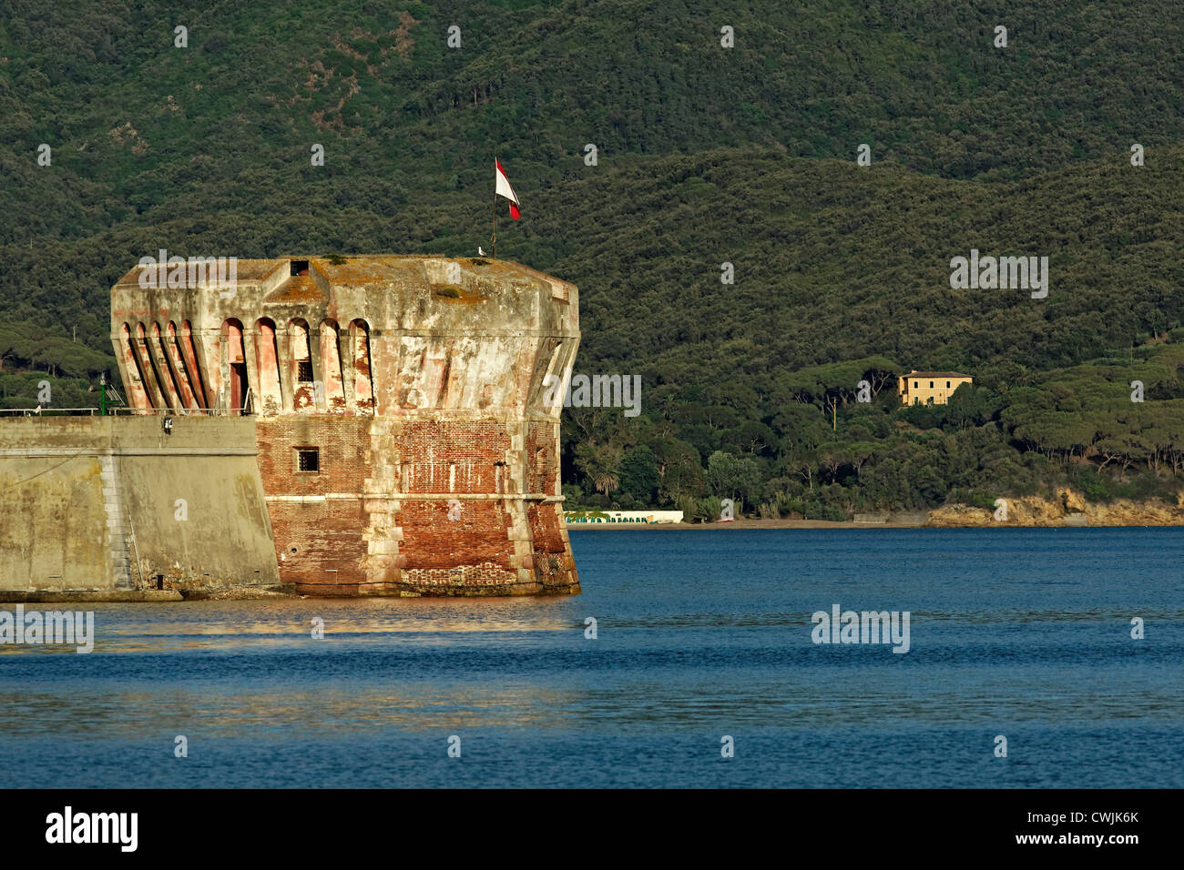 Old tower to harbour entrance, Portoferraio Elba Tuscany Italy Stock ...
