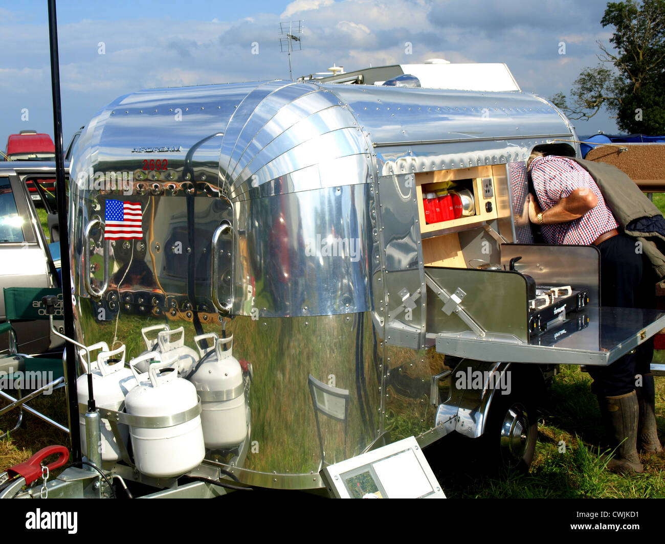 A unique compact "Airdream" caravan on display at the moorgreen country ...