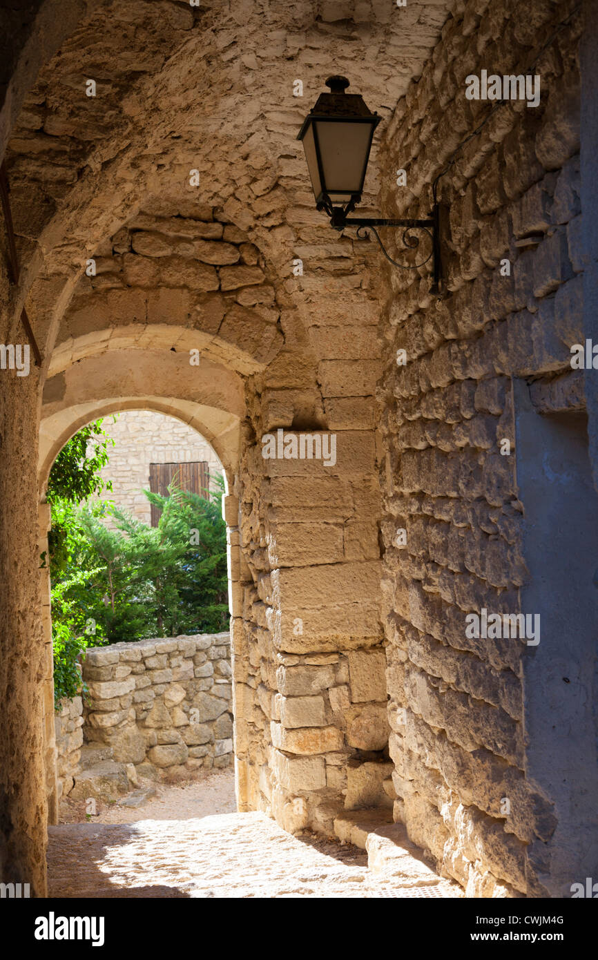 Passage way in Viens Provence France Stock Photo - Alamy