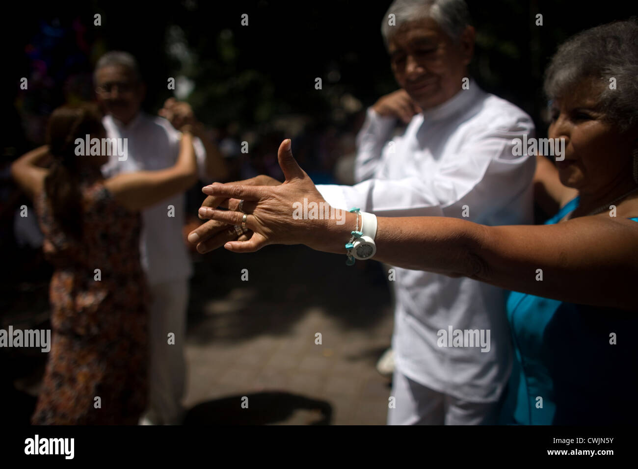 People dance Danzon in the main square of Oaxaca, Mexico, July 7, 2012 ...