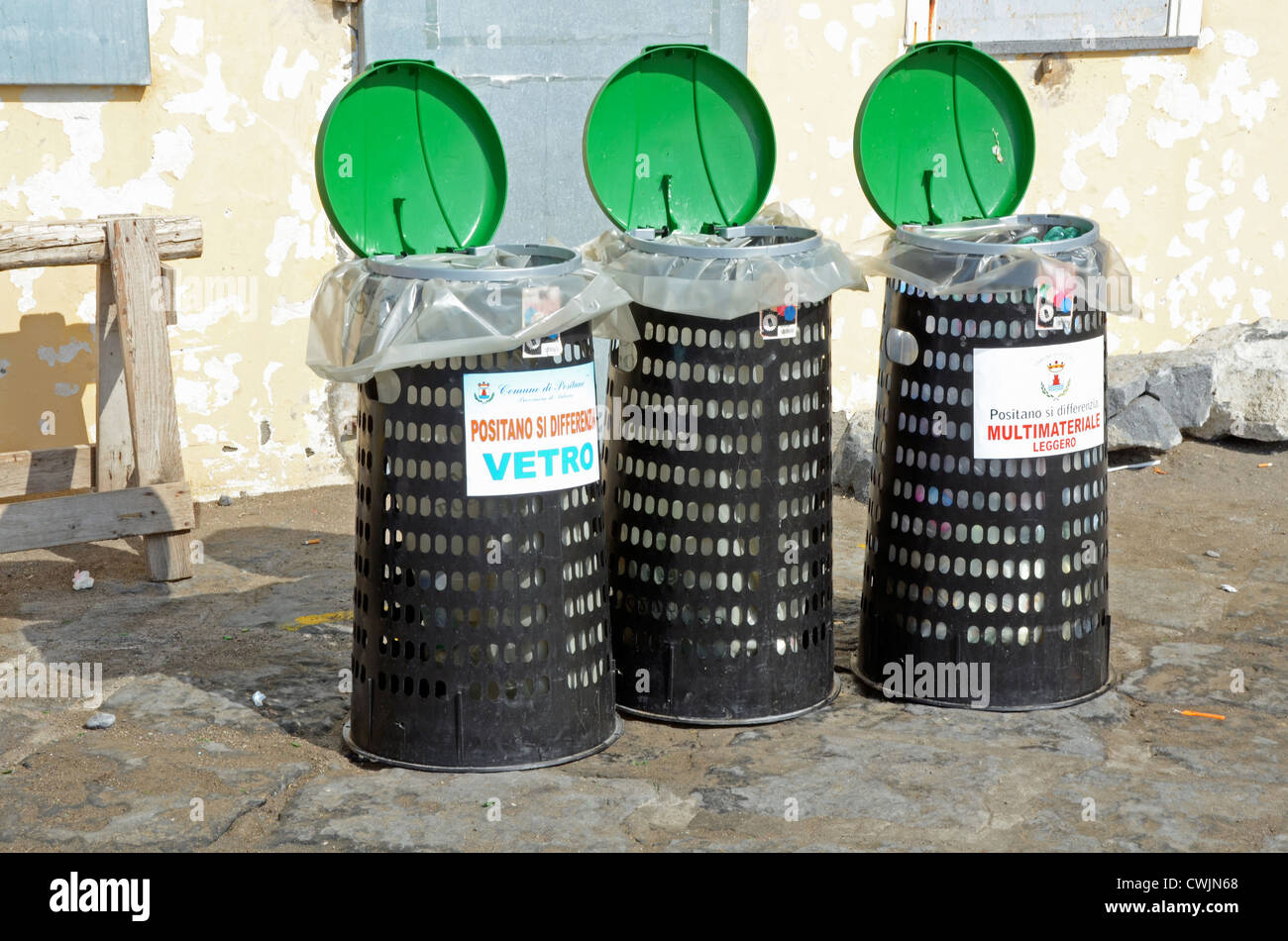 Recycling recycle bins italy hi-res stock photography and images - Alamy