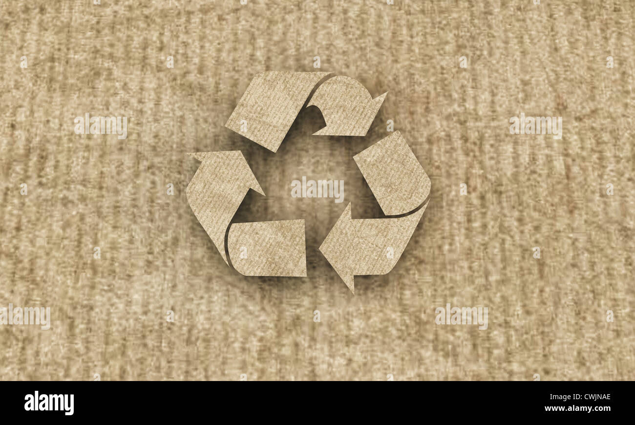 recycle symbol on cardboard Stock Photo - Alamy