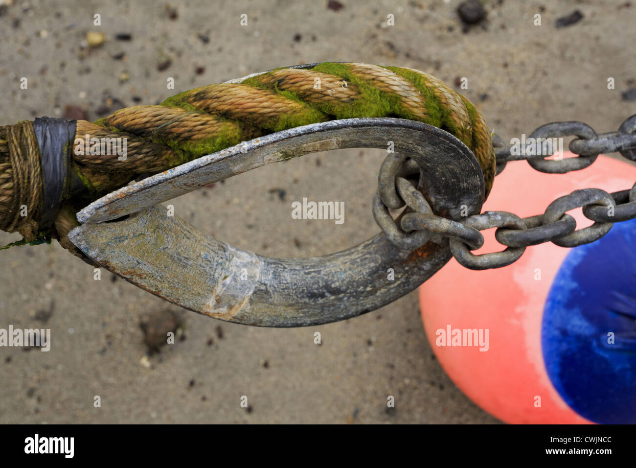 Rope and chain for mooring boats Stock Photo - Alamy