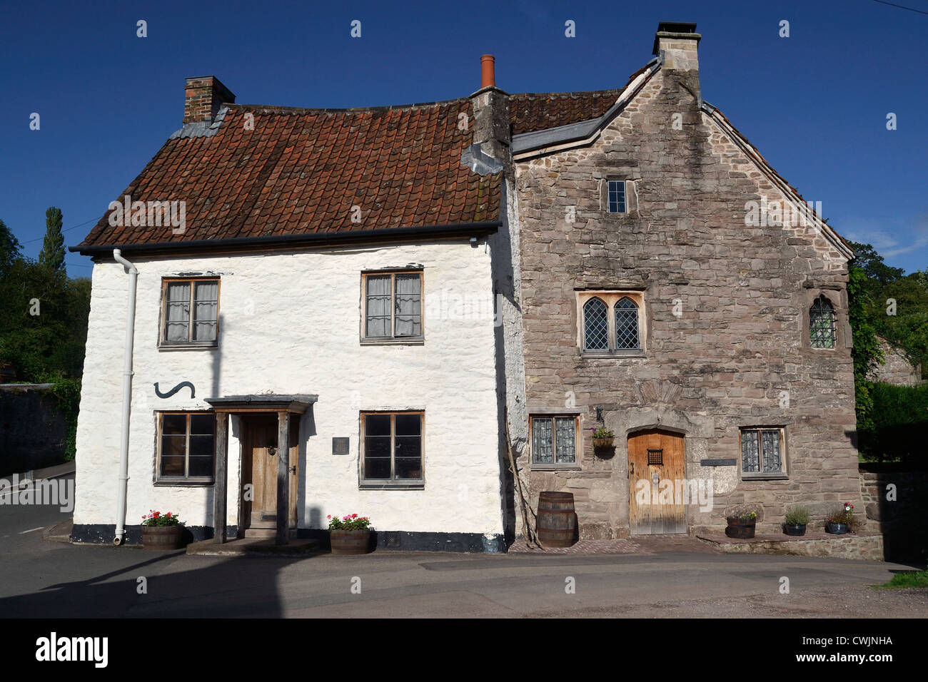 14th century hall Brockweir in the Wye Valley, South Wales Stock Photo ...