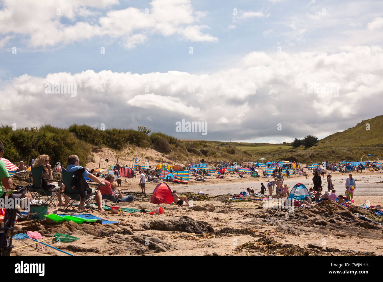Daymer Bay beach near Rock and Padstow, Cornwall, England, United ...