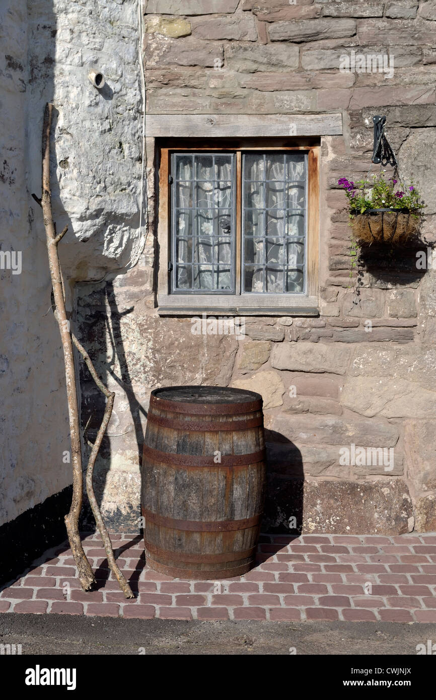 14th century hall Brockweir in the Wye Valley, South Wales Stock Photo ...