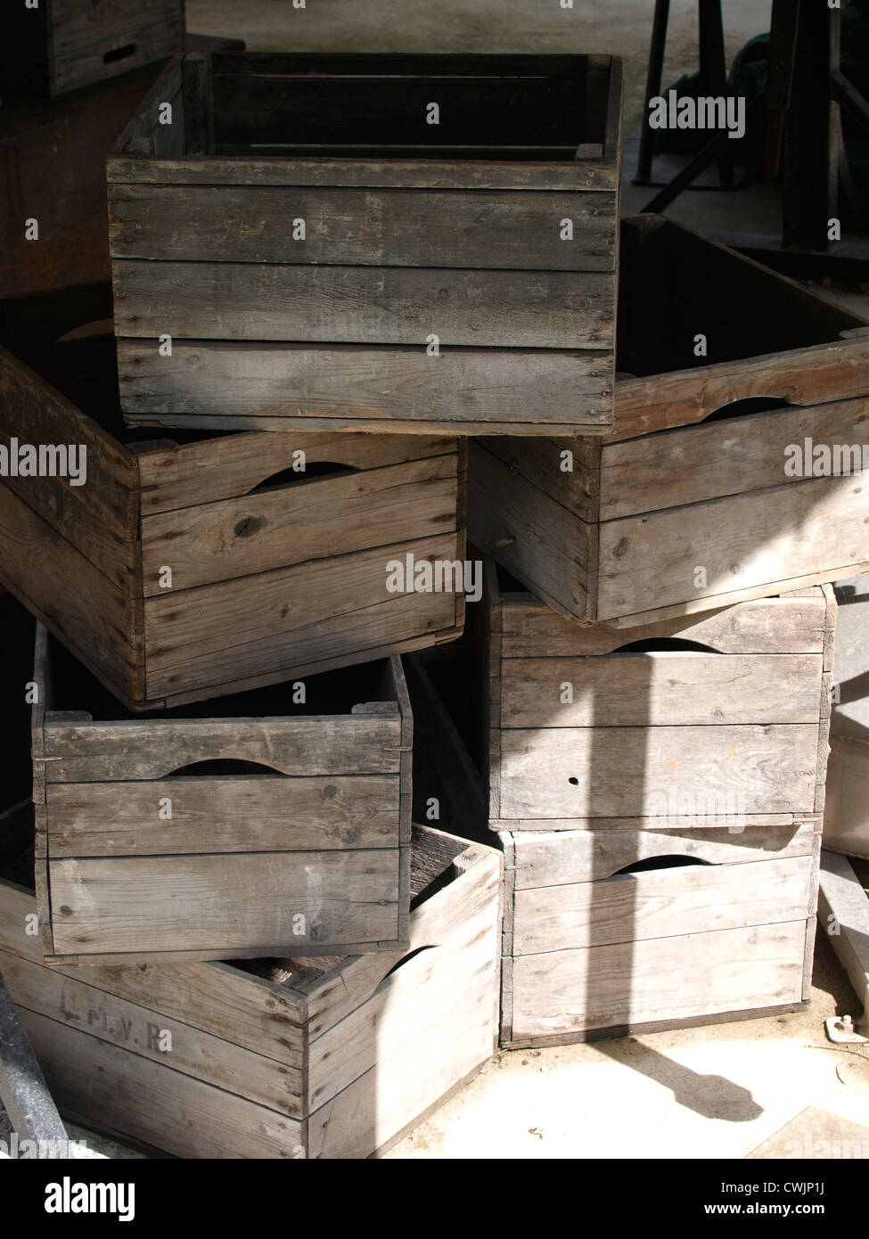 Traditional wooden boxes, UK Stock Photo - Alamy