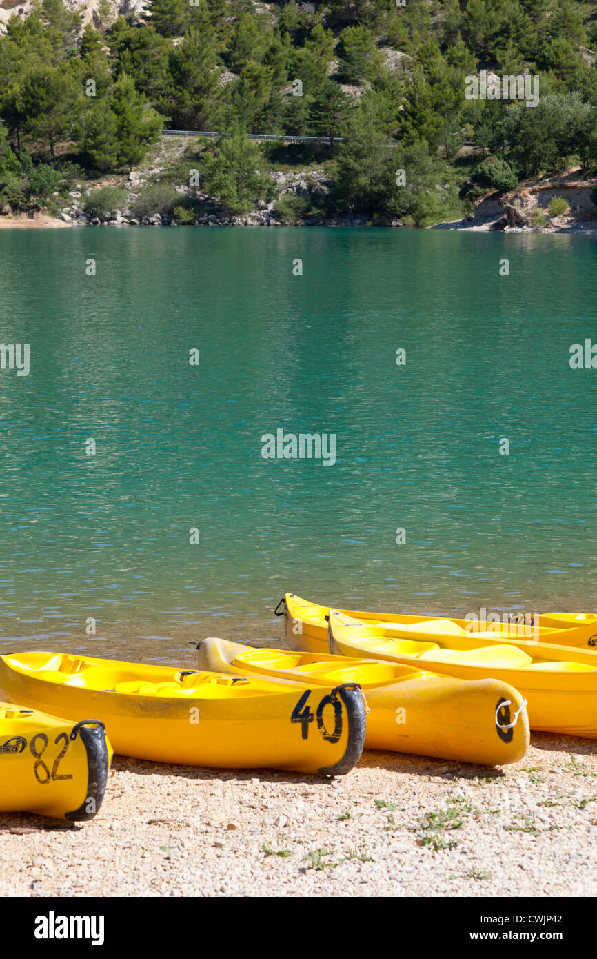 Canoe hire on Lake of Sainte-Croix Provence France Stock Photo - Alamy