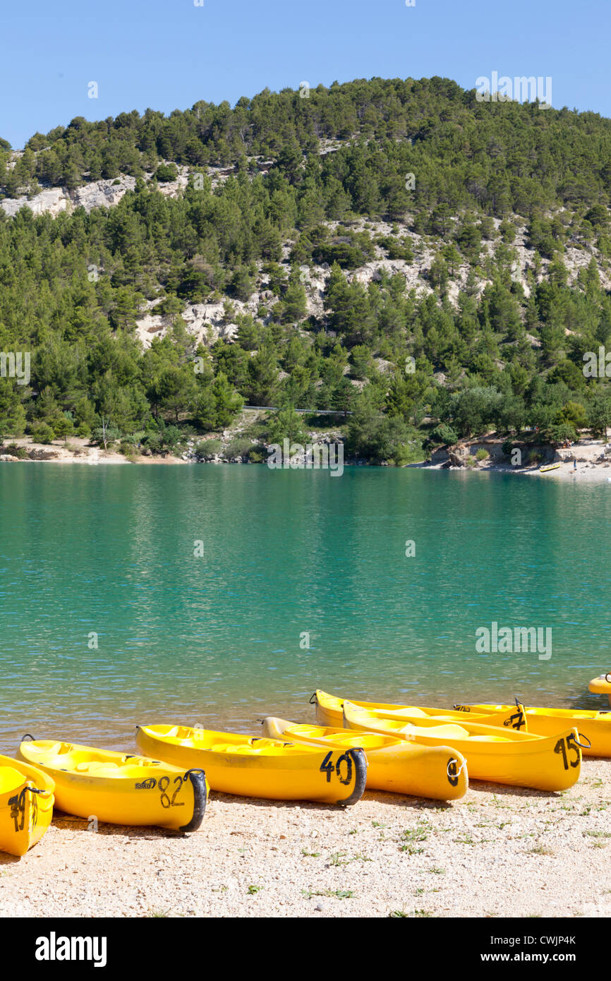 Canoe hire on Lake of Sainte-Croix Provence France Stock Photo - Alamy