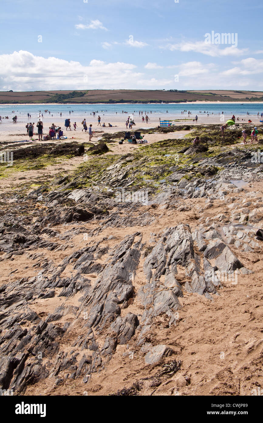 Daymer Bay beach near Rock and Padstow, Cornwall, England, United ...