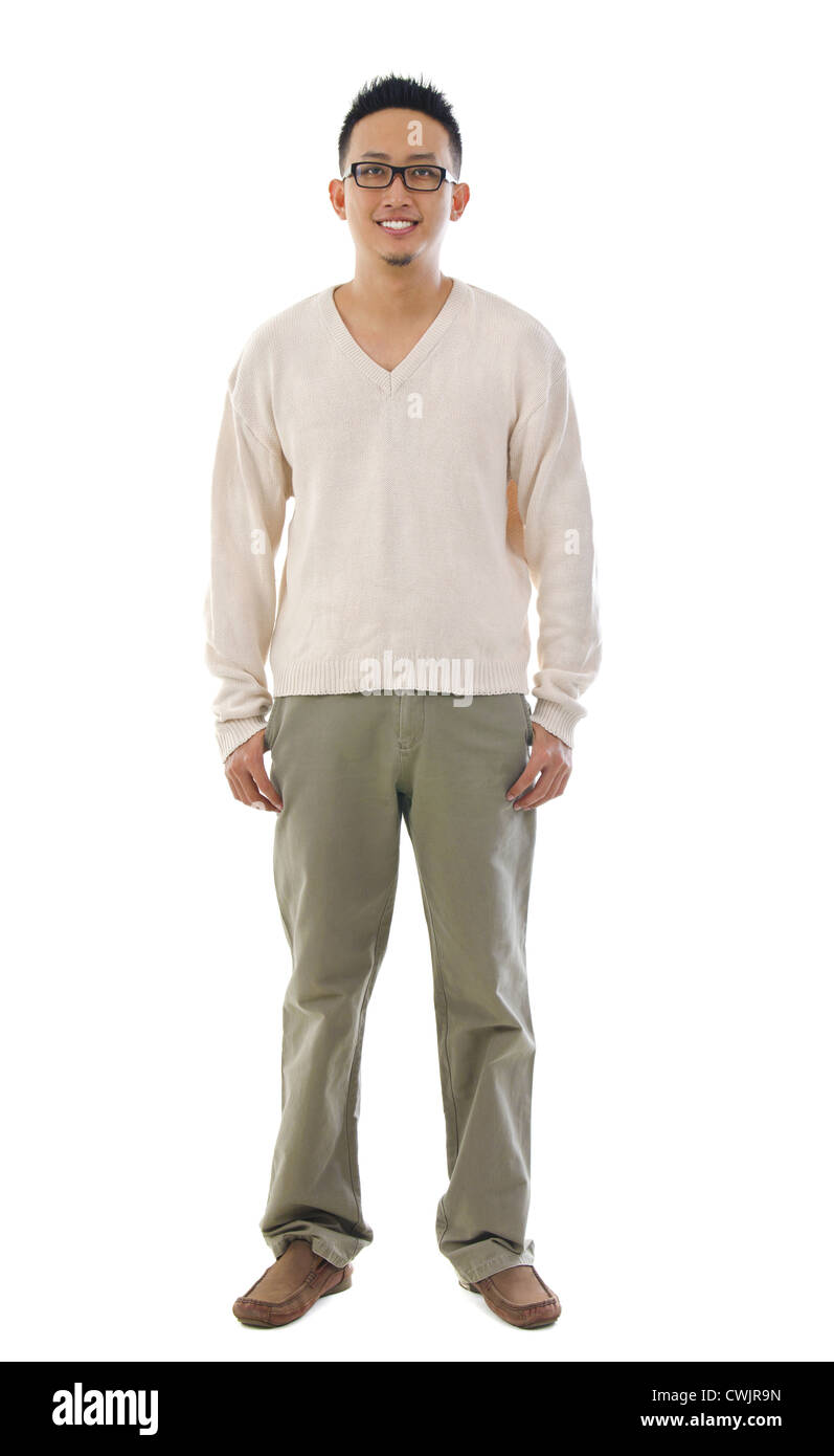 Front view full body Asian man over white background Stock Photo - Alamy