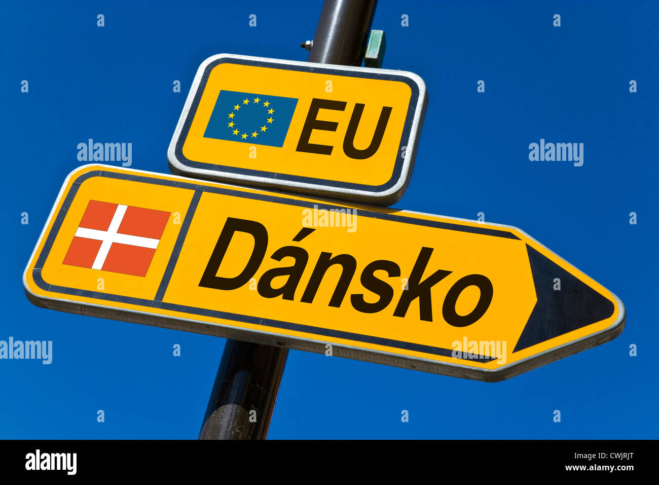 European Union and flag of Denmark Stock Photo - Alamy