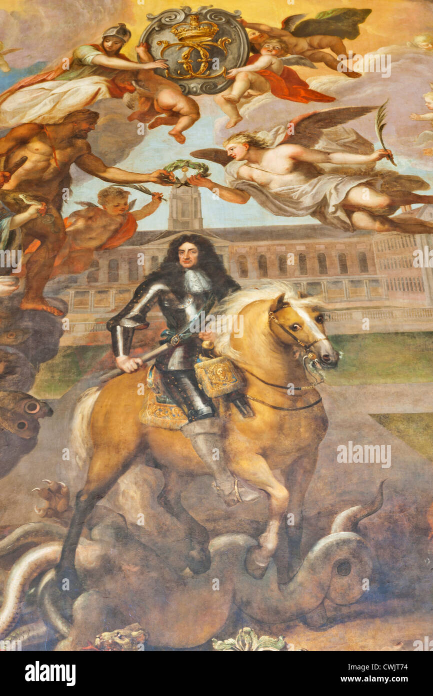 London, Chelsea, The Royal Hospital, The Great Hall, Painting of ...