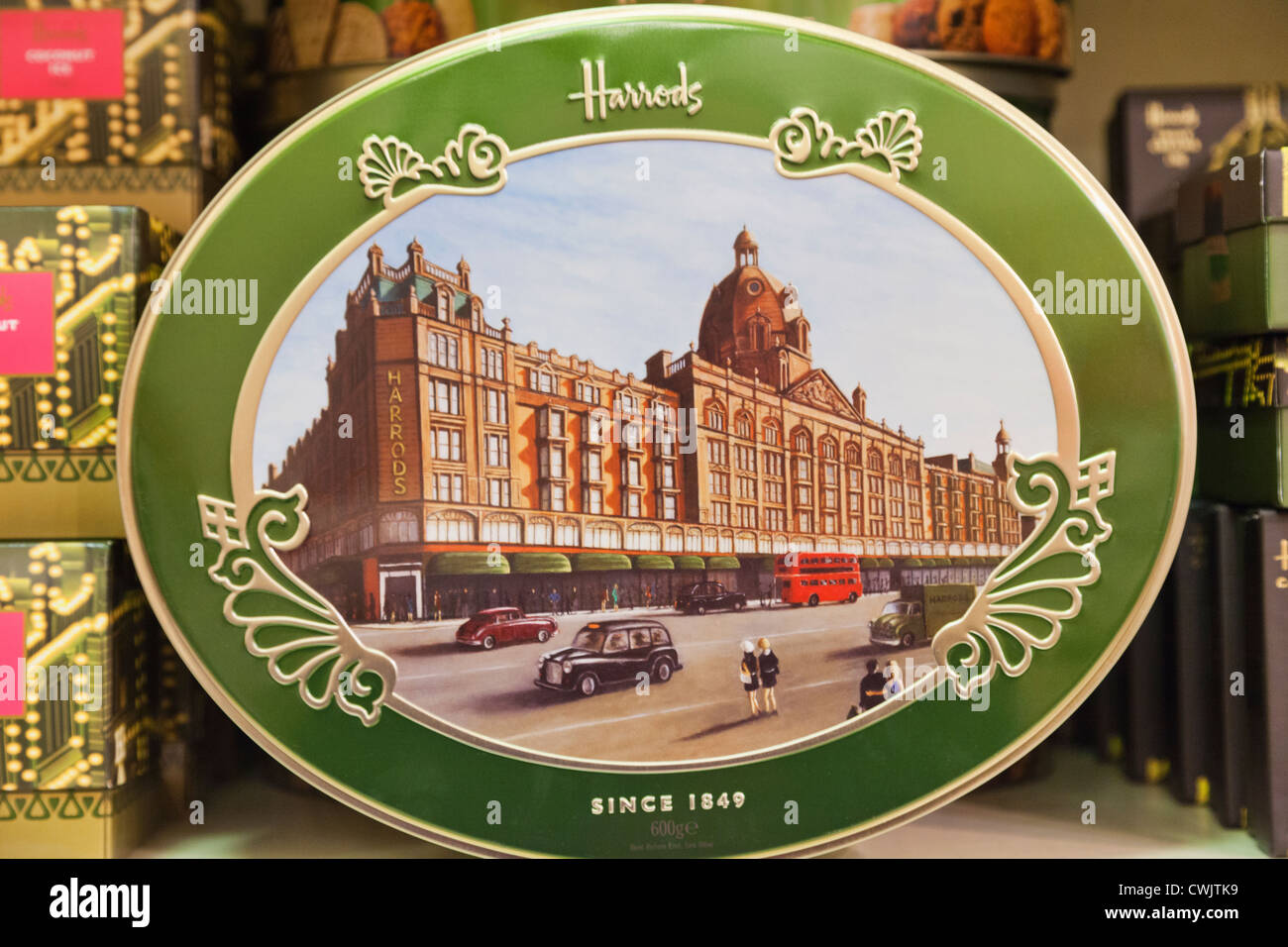 England, London, Knightsbridge, Harrods, Display of Harrods Souvenir ...
