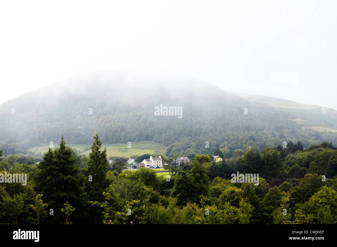 Tynwald, Isle of Man and mist over the mountain Stock Photo - Alamy