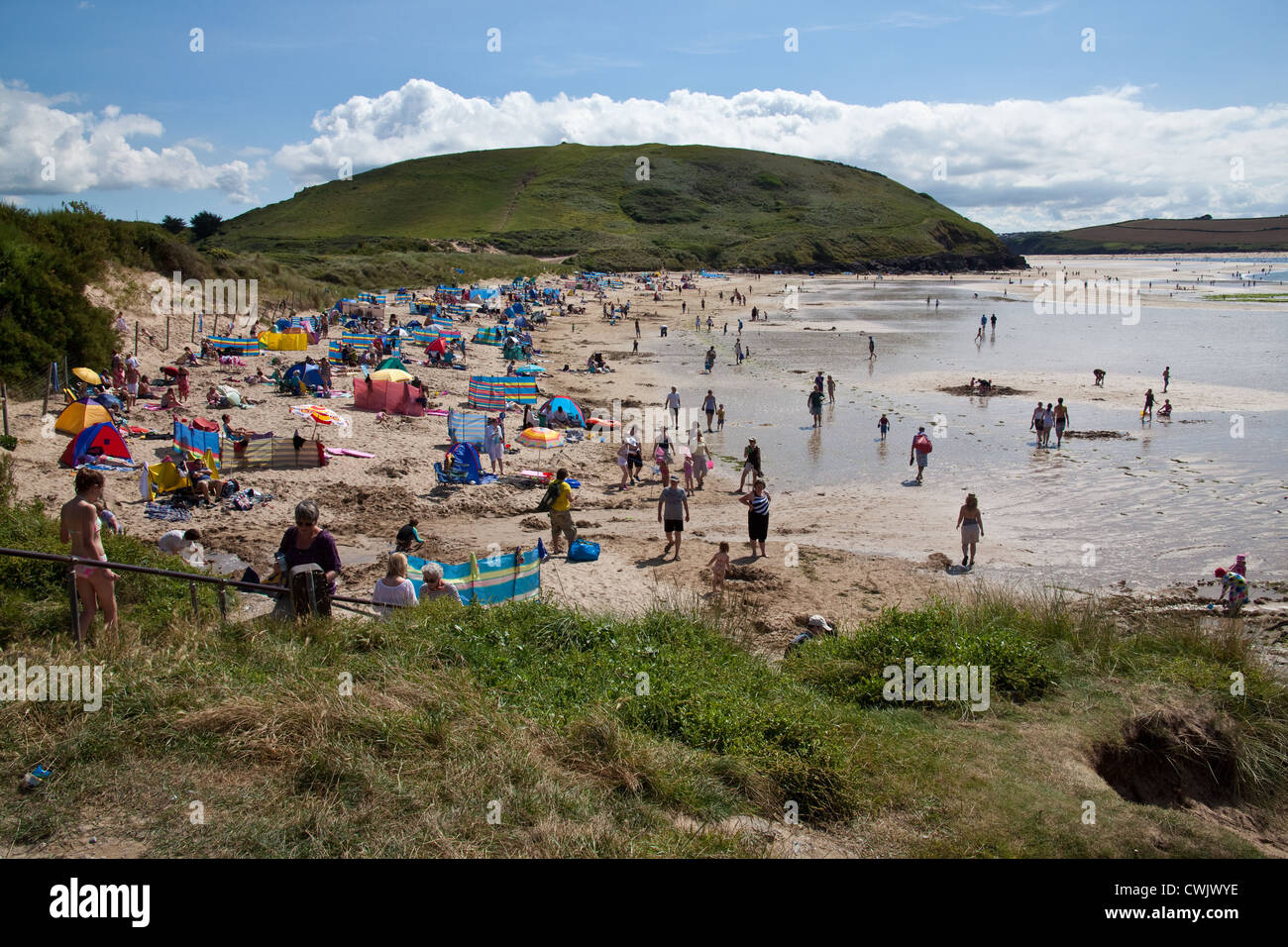Daymer Bay beach near Rock and Padstow, Cornwall, England, United ...