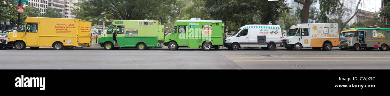 Food Trucks Lining Farragut Square, Washington DC Stock Photo - Alamy