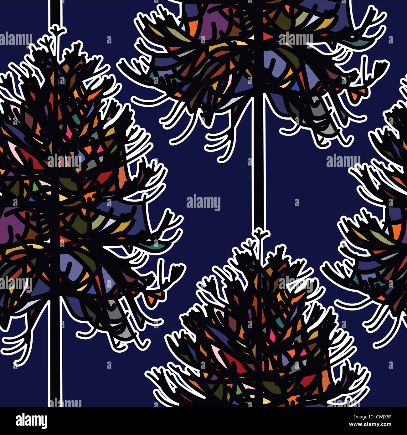 Abstract Christmas Tree Seamless Pattern Stock Photo - Alamy