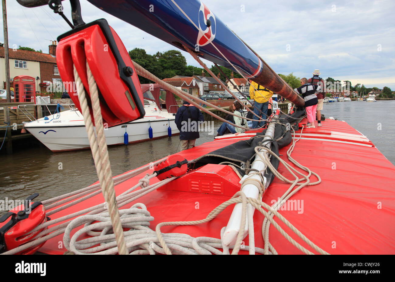Norfolk Wherry Albion on the River Yare, Norfolk Broads Stock Photo - Alamy