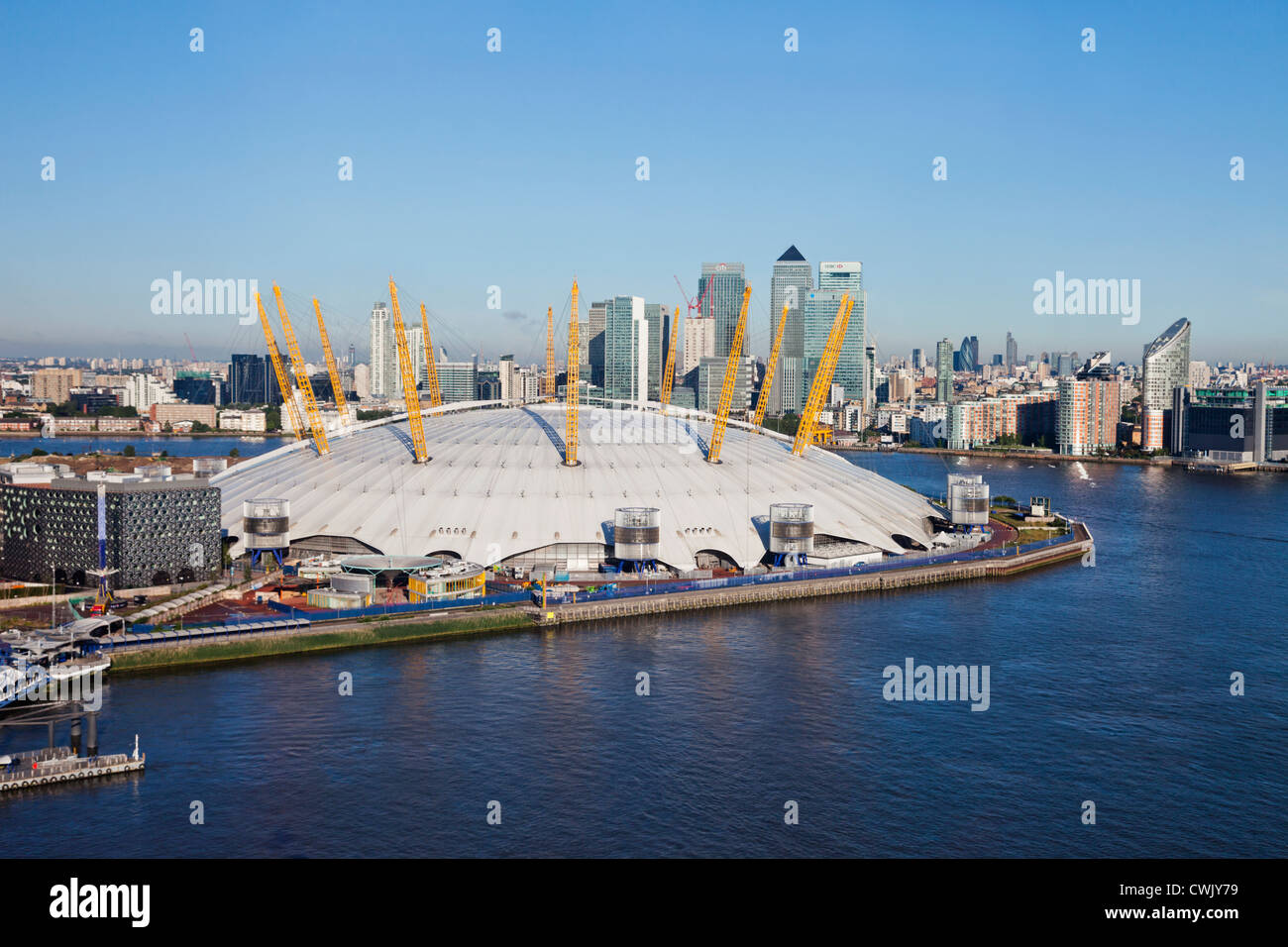 England, London, O2 Arena and Docklands Skyline Stock Photo - Alamy