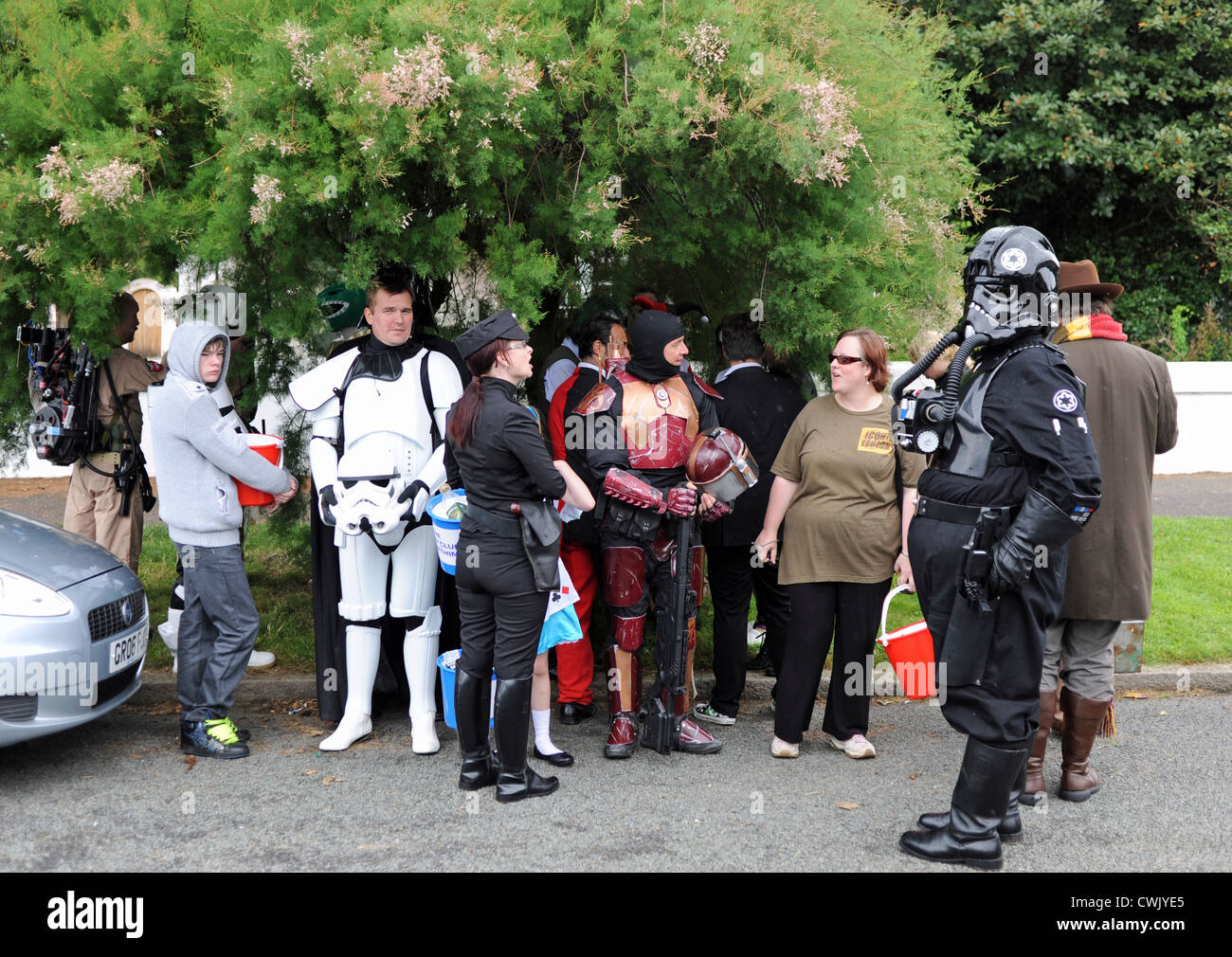 Comic characters take refuge from the rain at Worthing Rotary Club ...