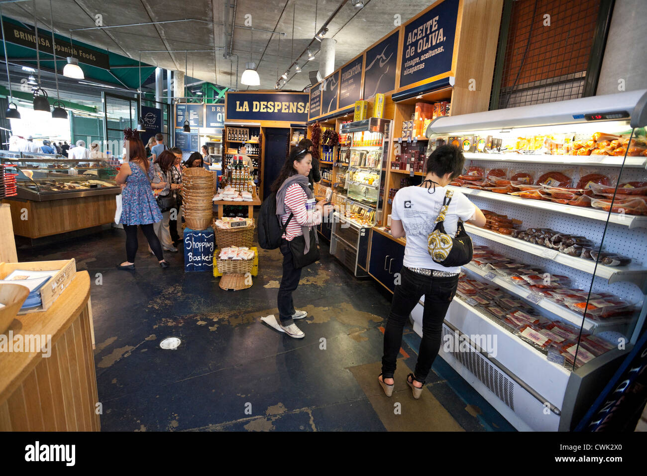 Brindisa Spanish food shop, Borough market, England, UK Stock Photo - Alamy