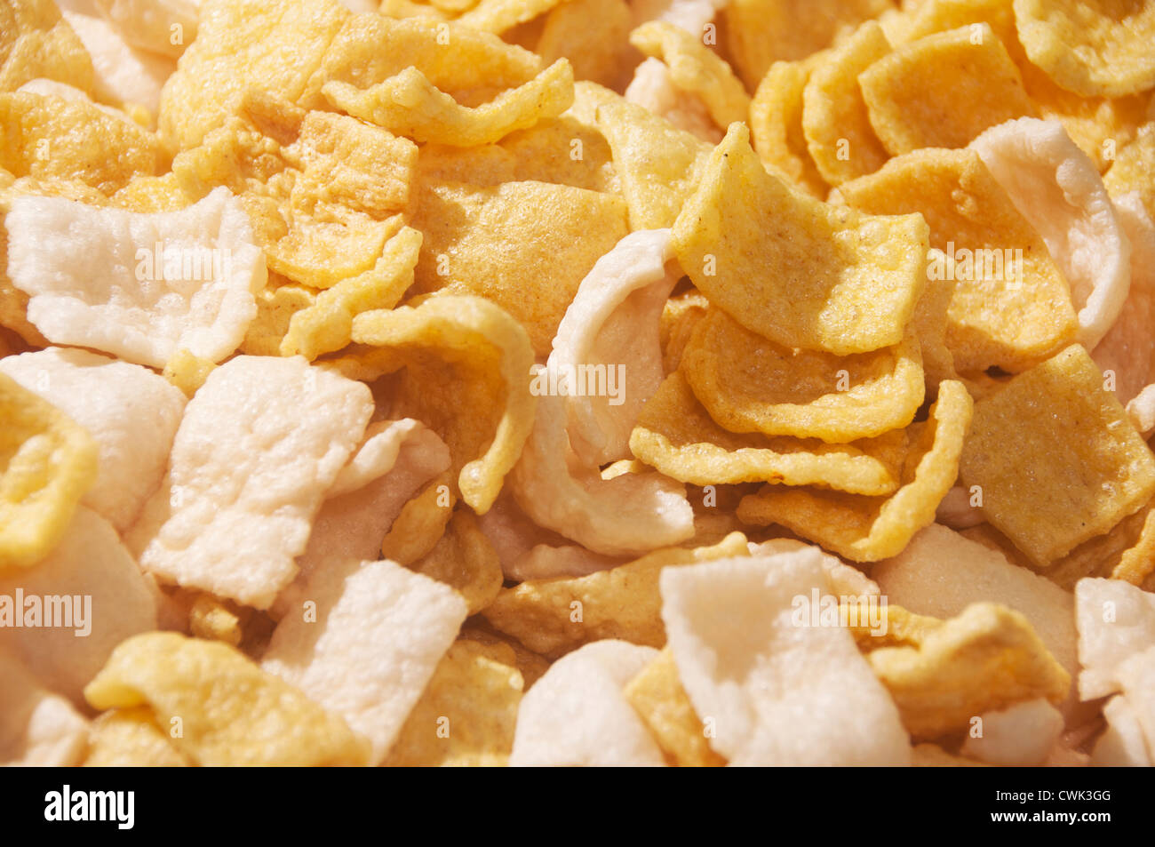 Full shot of fish crackers; food background Stock Photo - Alamy