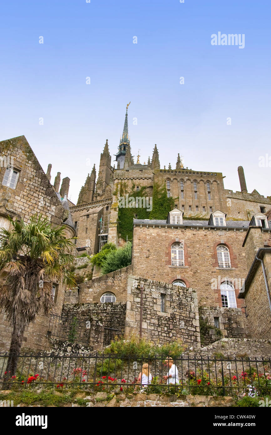 France, Normandy, Mont Saint Michel, Abbey of Mont Saint Michel Stock ...