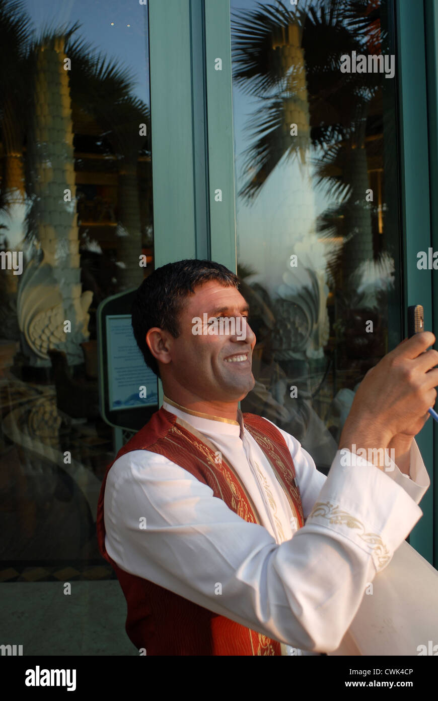 Waiter in the Atlantis Hotel, The Palm, Dubai, UAE, United Arab ...
