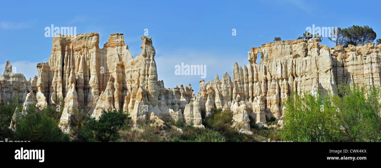 Strange rock formations created by water erosion at the Orgues d'Ille ...
