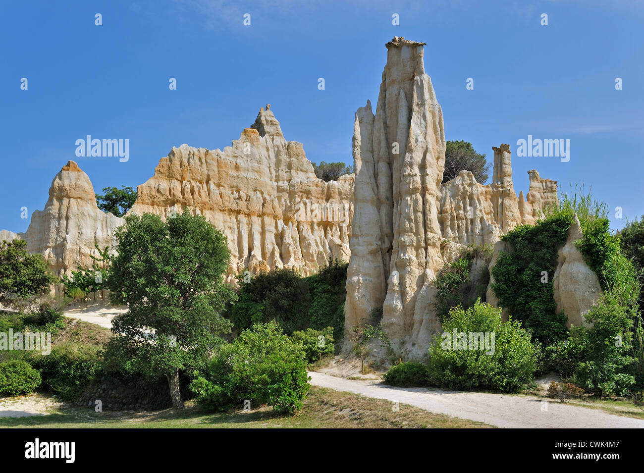 Strange rock formations created by water erosion at the Orgues d'Ille ...