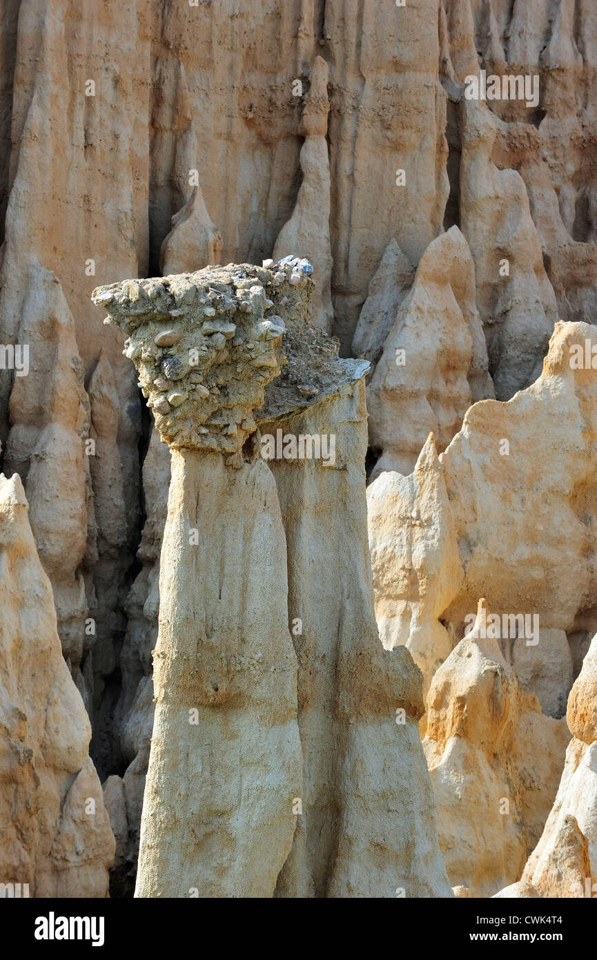 Strange rock formations created by water erosion at the Orgues d'Ille ...