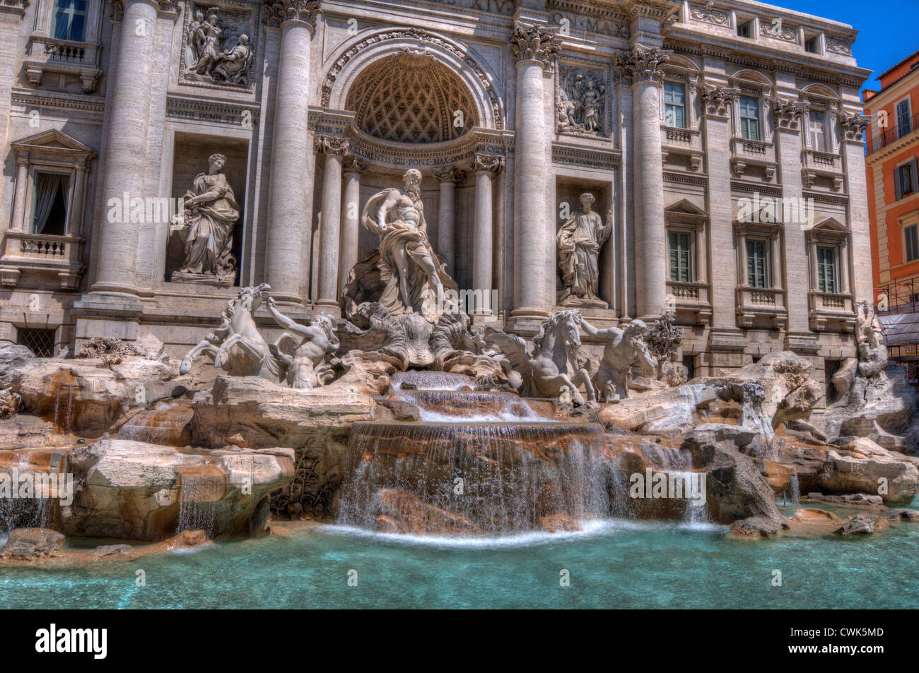 HDR of the Trevi Fountain in the Trevi district in Rome, Italy Stock ...