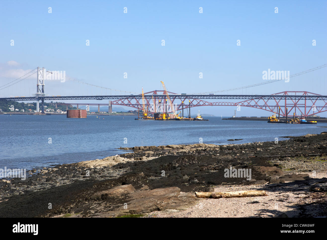construction underway to build the forth replacement crossing bridge ...