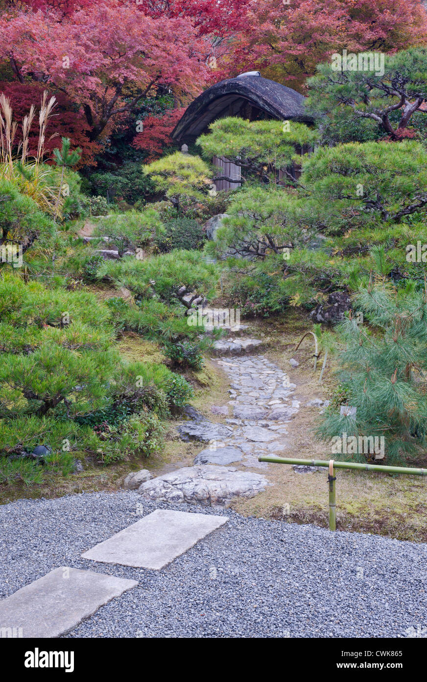 Japan, Kyoto, Arashiyama, Sagano, Okochi Sanso Villa Garden Stock Photo ...