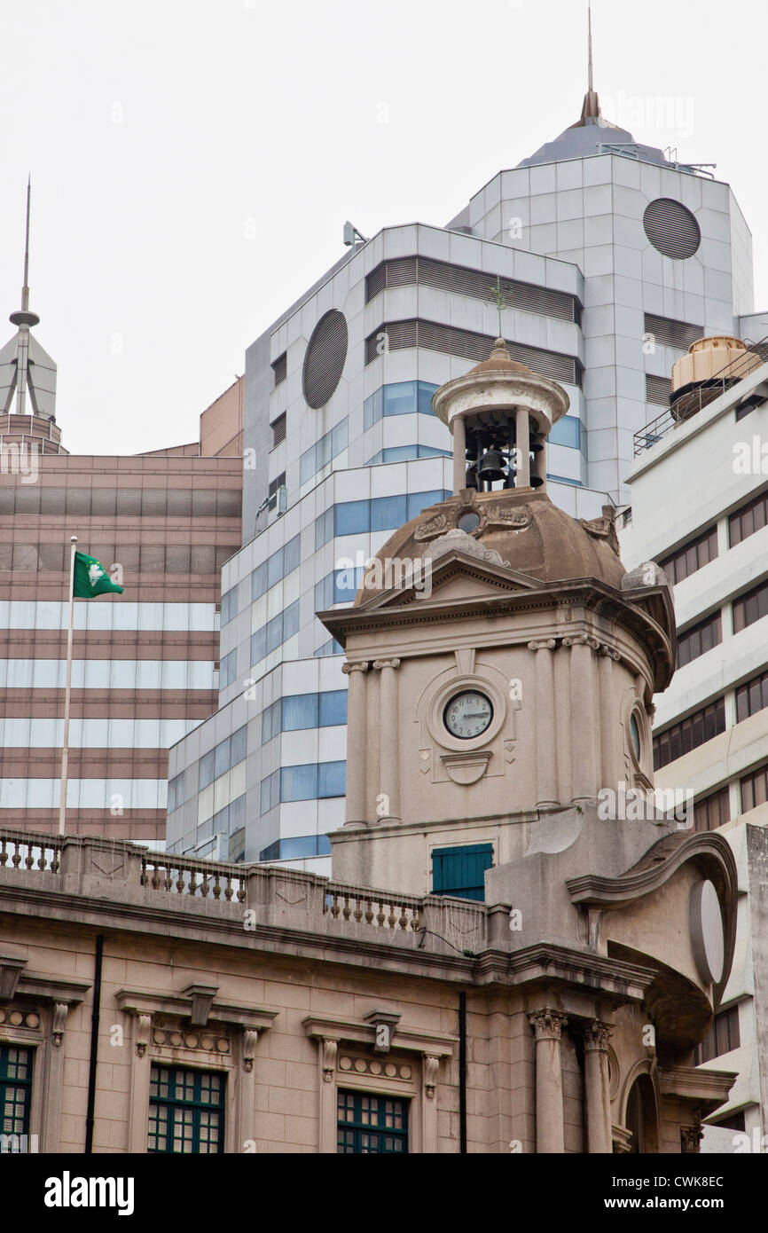 Asia, China, Macau. Clock tower in Senate Square Stock Photo - Alamy
