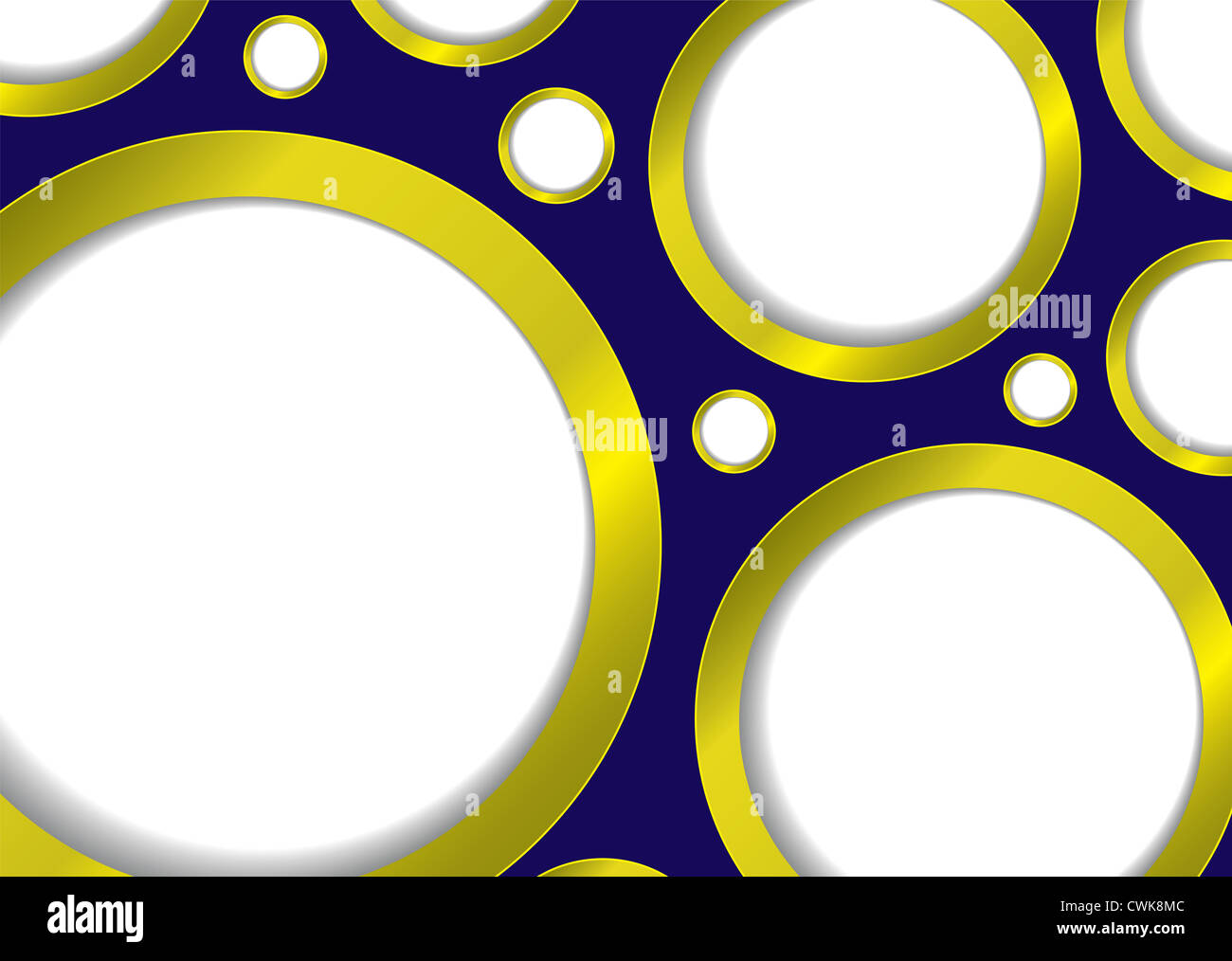 Bubble background with gold rim and blue backdrop and copyspace Stock ...
