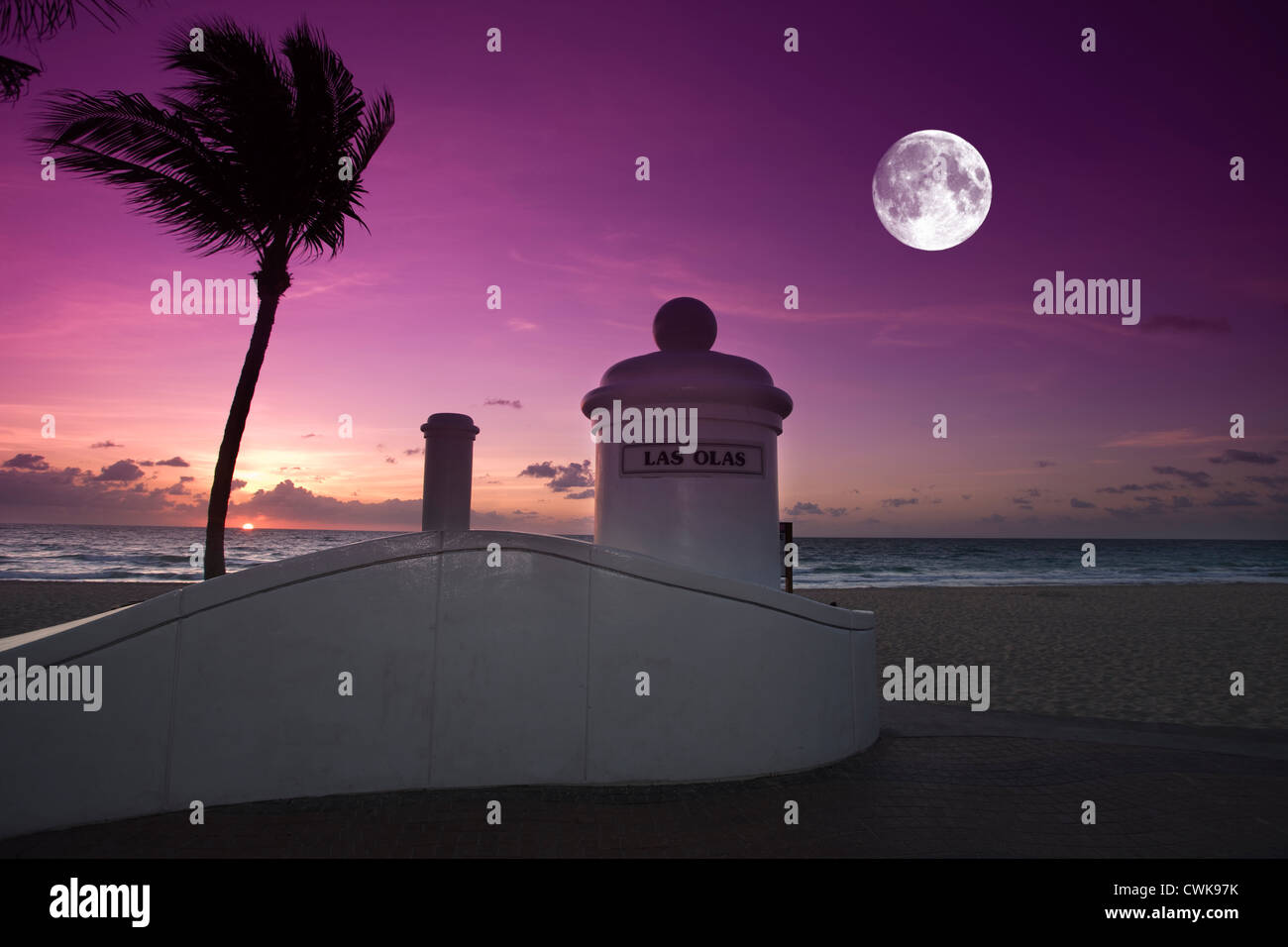 LAS OLAS BOULEVARD BEACH ENTRANCE WAVE WALL PROMENADE FORT LAUDERDALE ...
