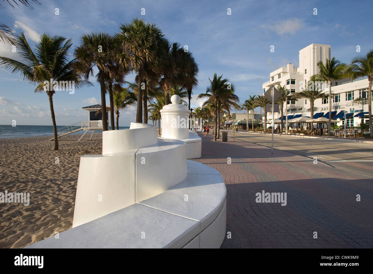 CAFES SOUTH SEABREEZE BOULEVARD BEACH WAVE WALL PROMENADE FORT ...