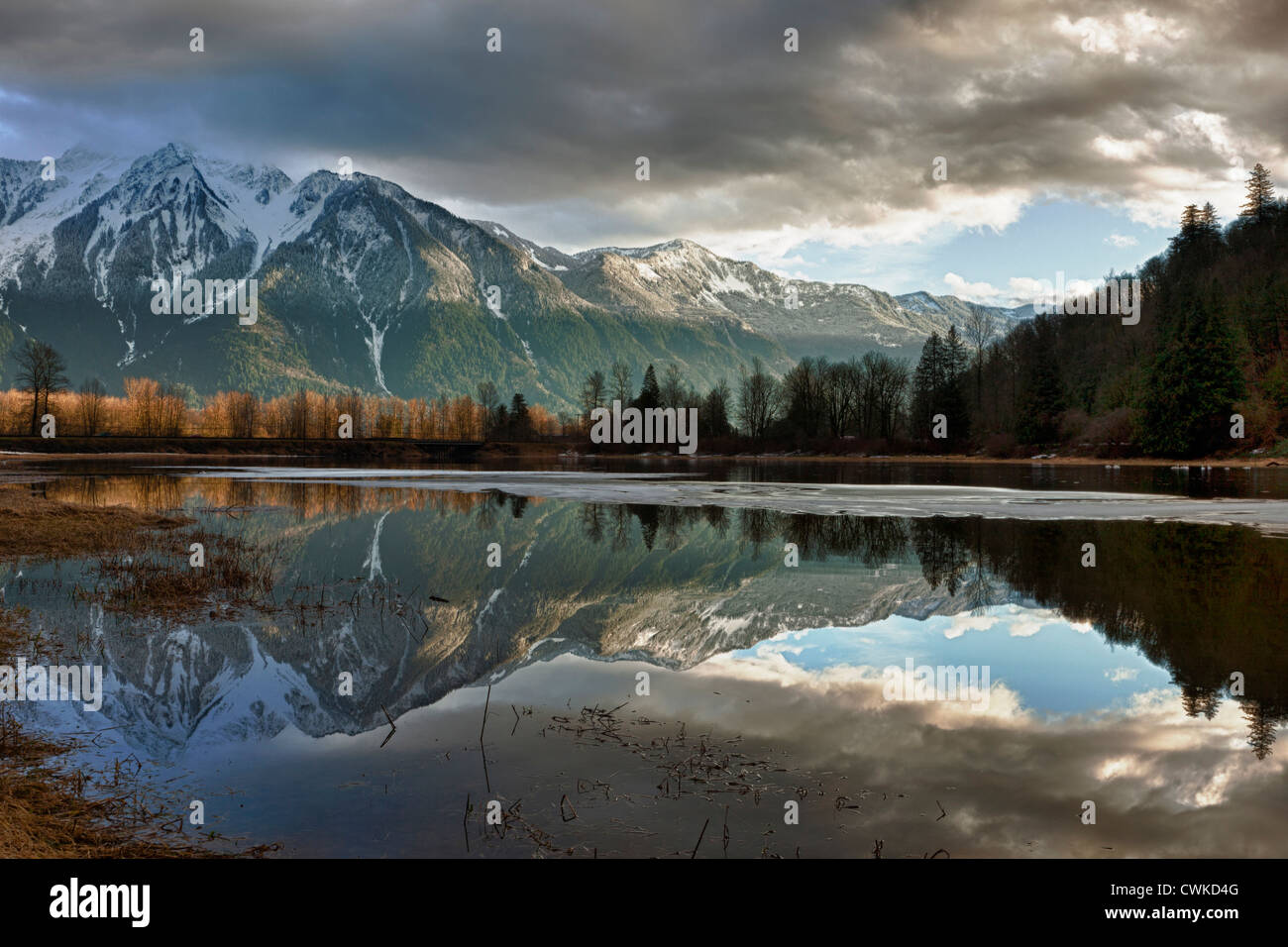 Canada, British Columbia, Agassiz, Seabird Island Road, storm clearing ...