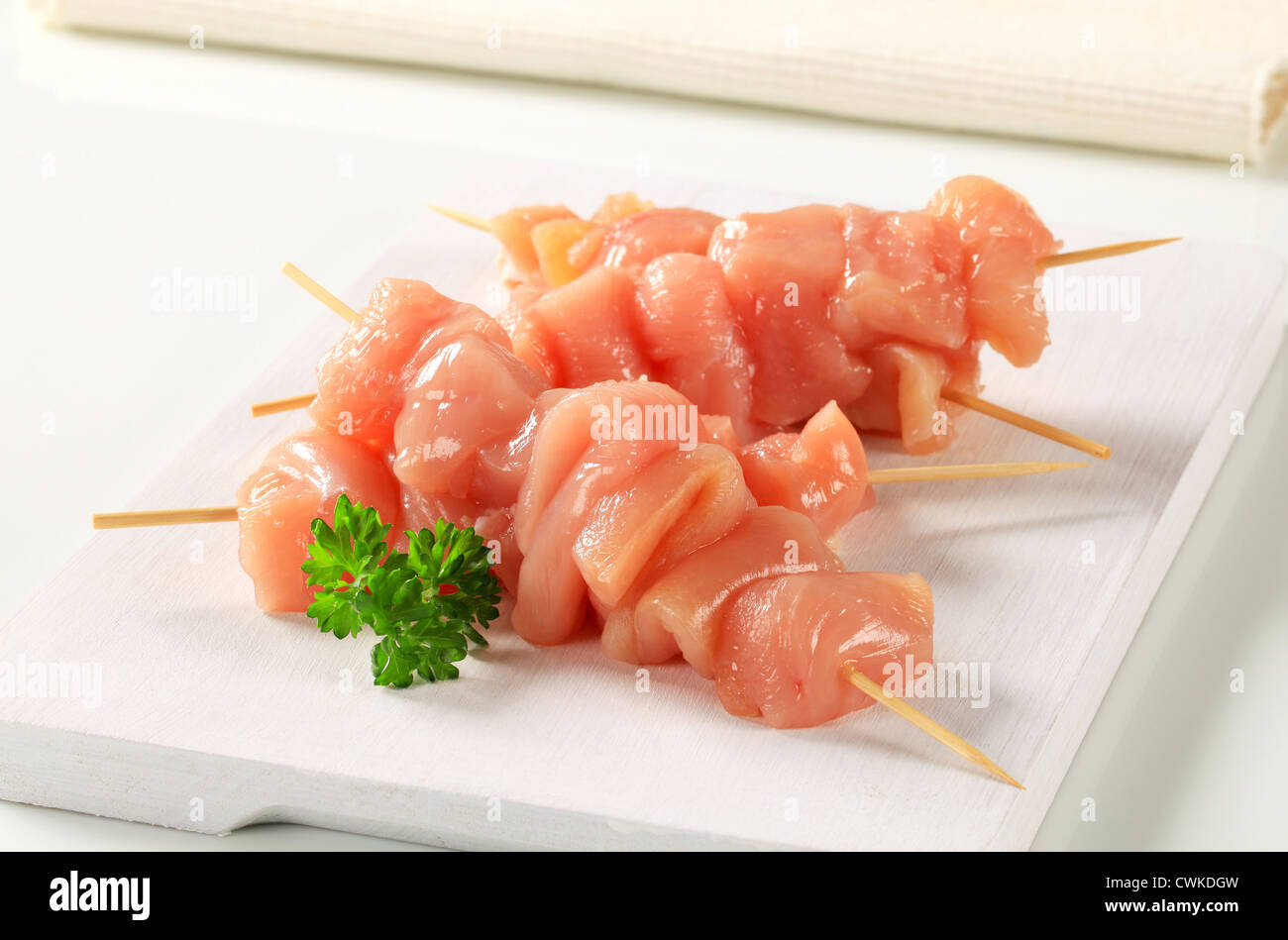 Skewers chicken on white hi-res stock photography and images - Alamy
