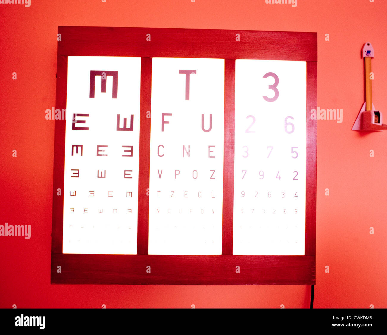 Eye Test Board Stock Photo Alamy