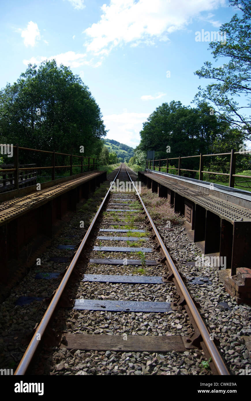 View along a railway line track Stock Photo - Alamy
