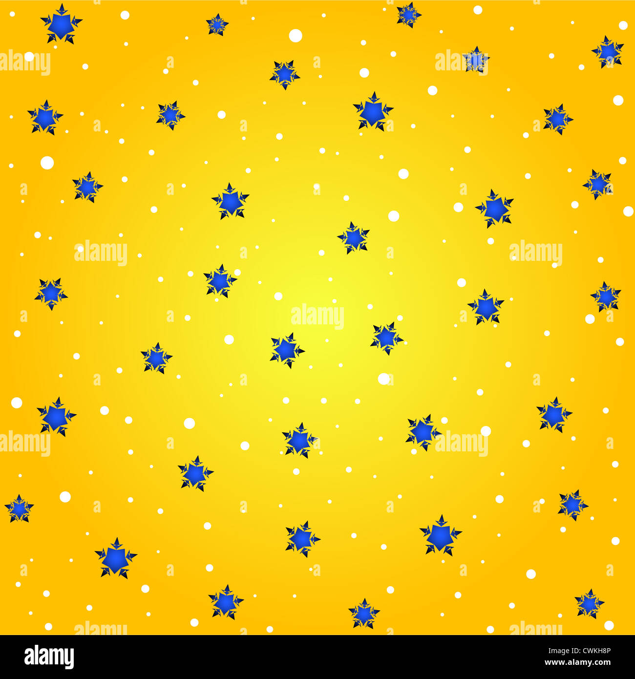 Sparkling blue stars pattern on yellow Stock Photo - Alamy